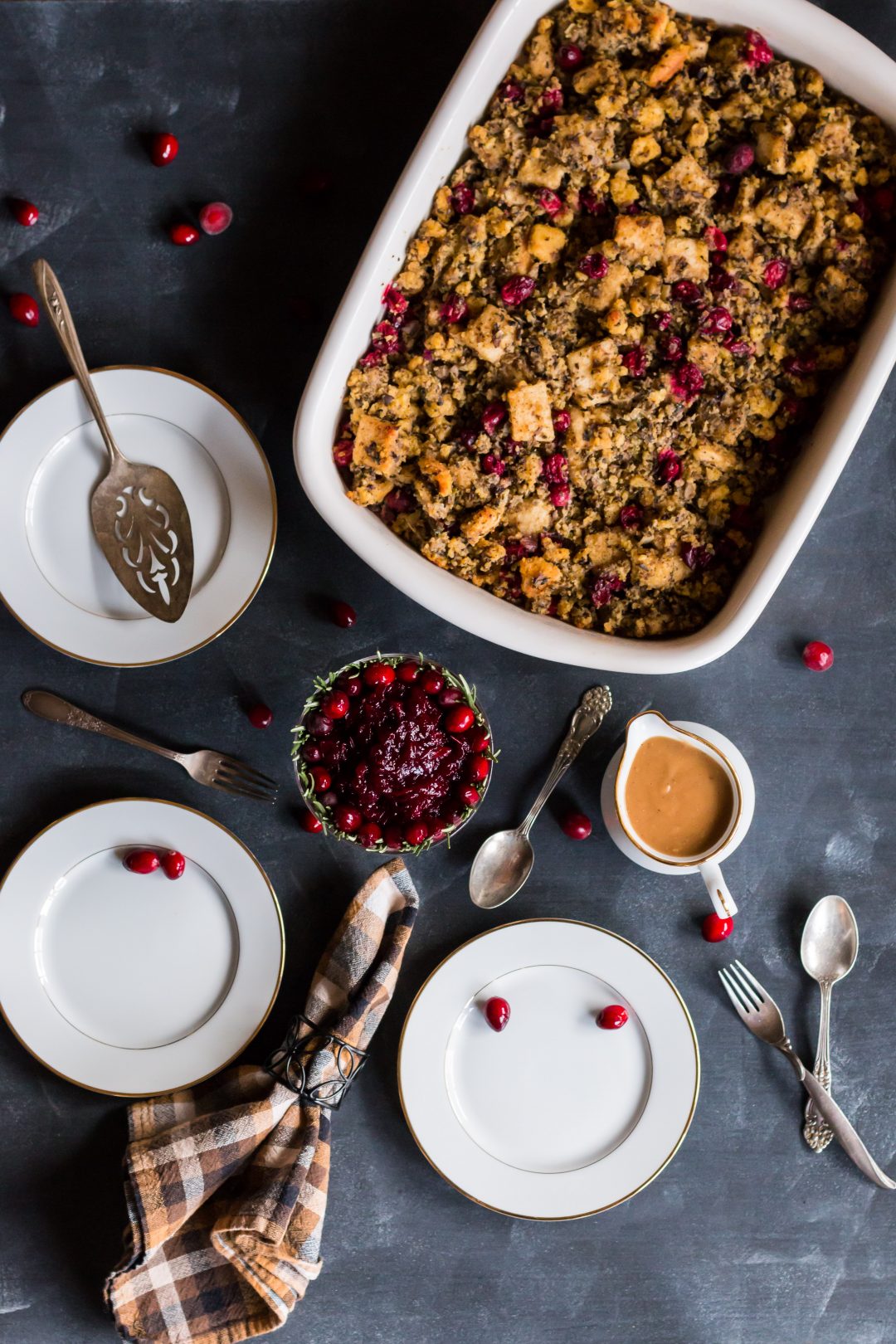 Cornbread and Cranberry Vegetarian Stuffing - Meg is Well