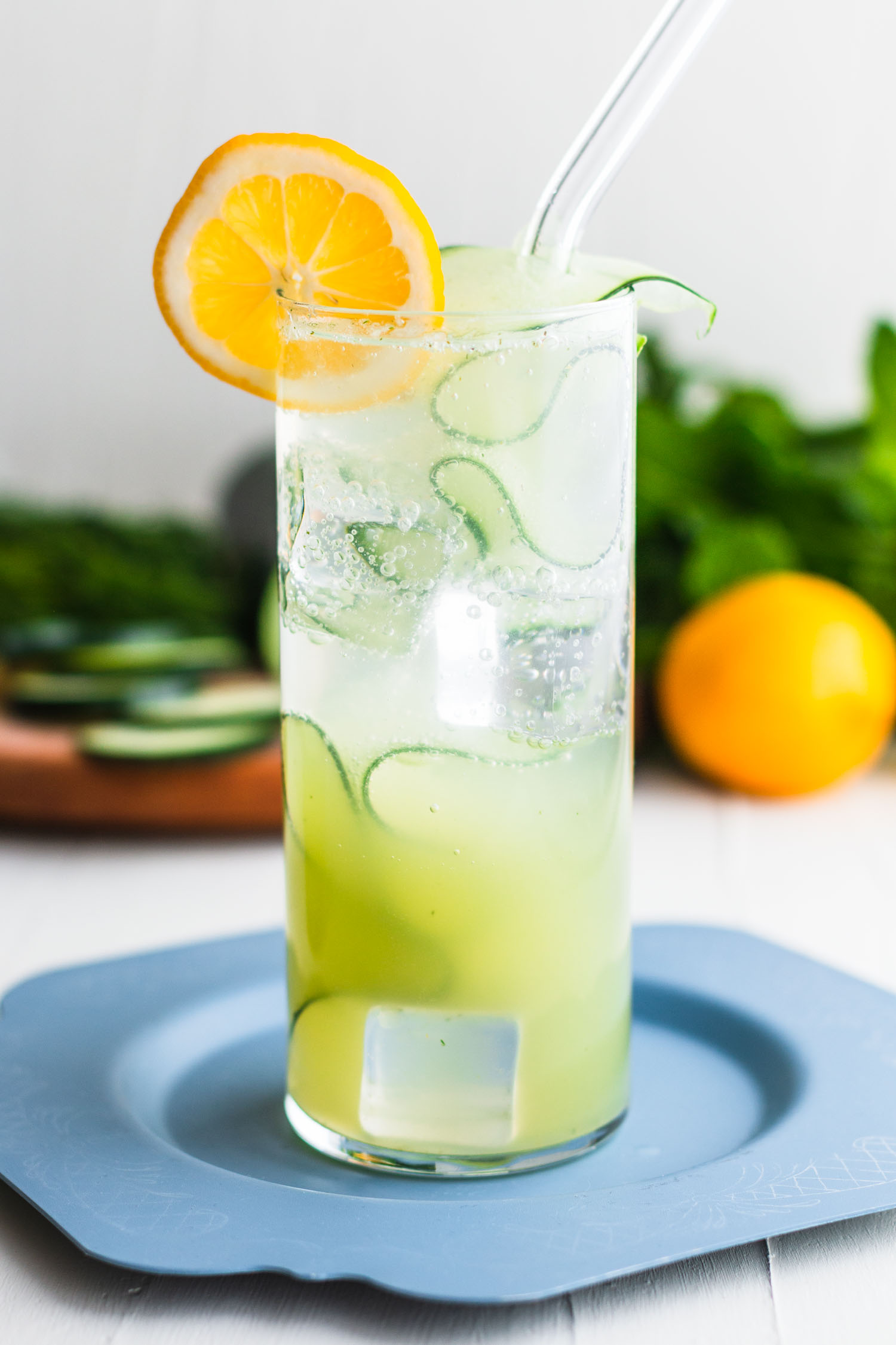 Lemon Gin Fizz with Cucumber and Dill - Meg is Well