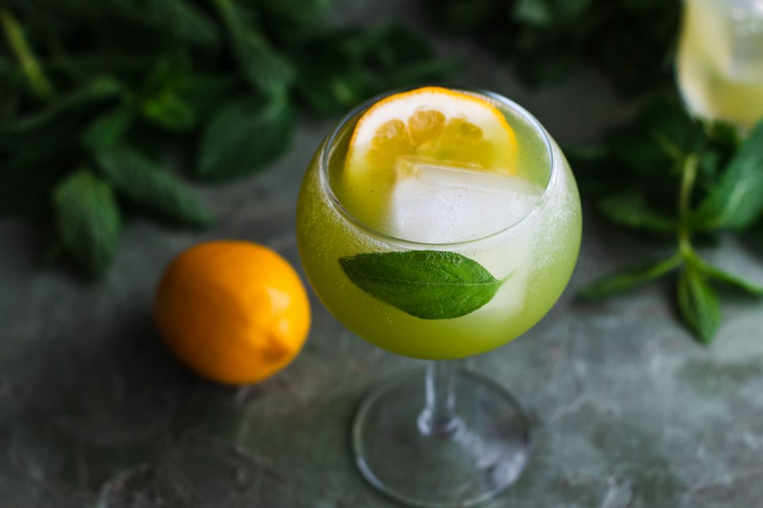 Sparkling Basil Lemon Mocktail - Meg is Well Beverages